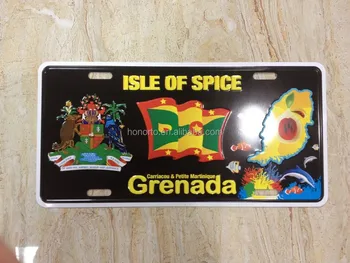 Grenada Embossed Souvenir Aluminum Car License Plate - Buy Souvenir Car ...