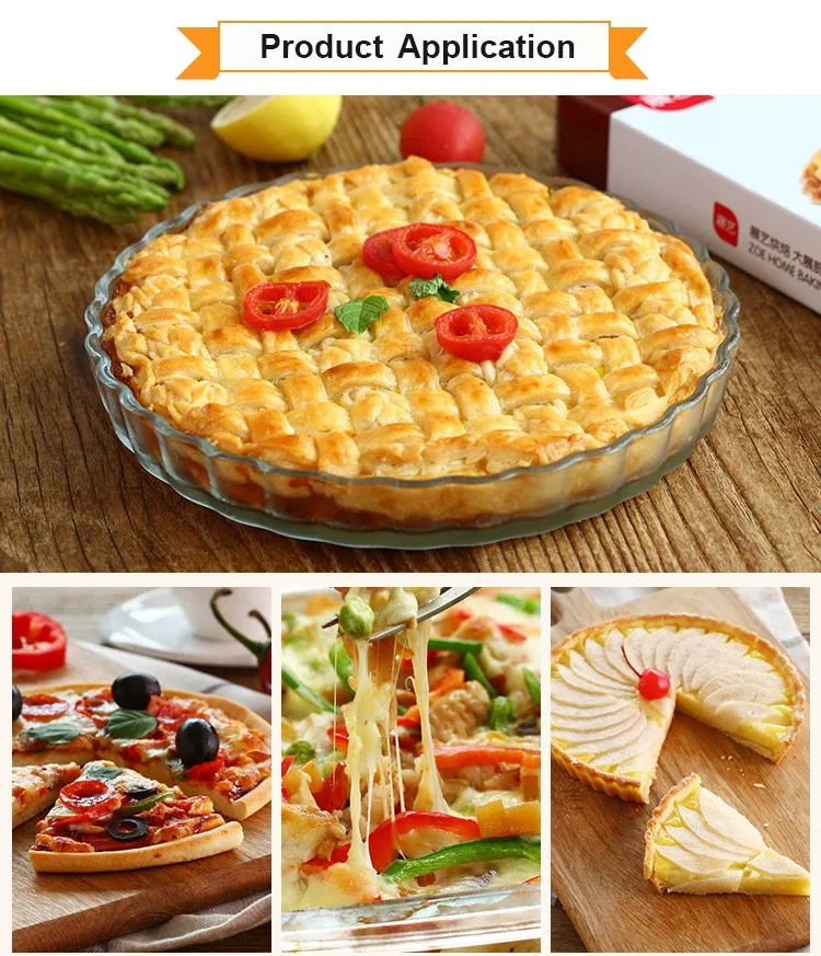 A Round Of Heat Resistant Glass Pizza Baking Dish - Buy Glass Baking ...