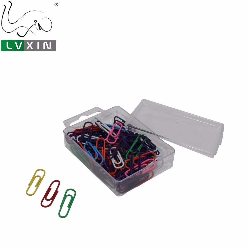 Assorted Colors Plastic Coated 26mm Office Paper Clip With Pvc Box ...