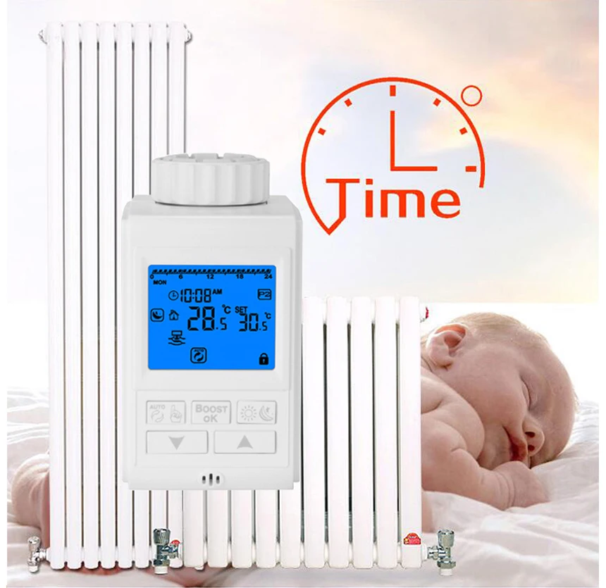 Electronic TRV Radiator Thermostat - Digital Programmable