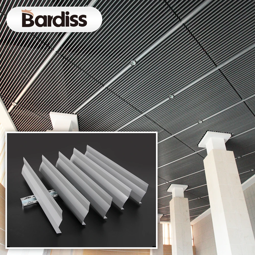 Commercial Metal Slat Ceiling Tiles H150 4 Pieces Baffle Suspended ...