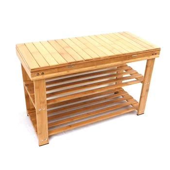 100% Natural Bamboo Outdoor Shoes Rack Waterproof With Three Tiers ...
