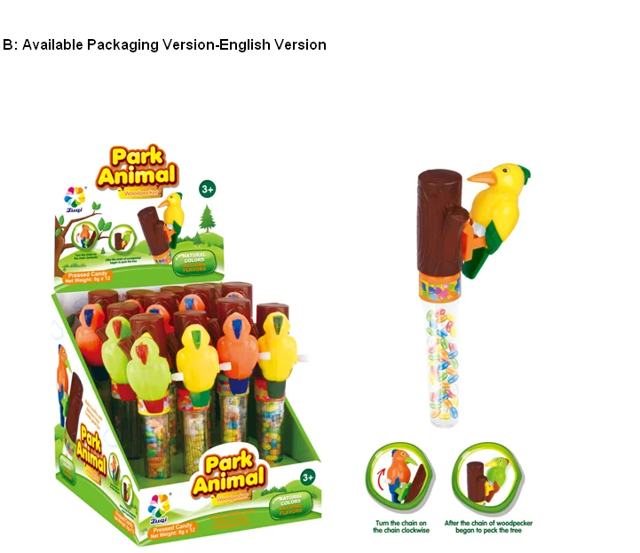 Shantou Juqi Candy Toys Wind Up Woodpecker Birds Toys With Candy Sweets ...