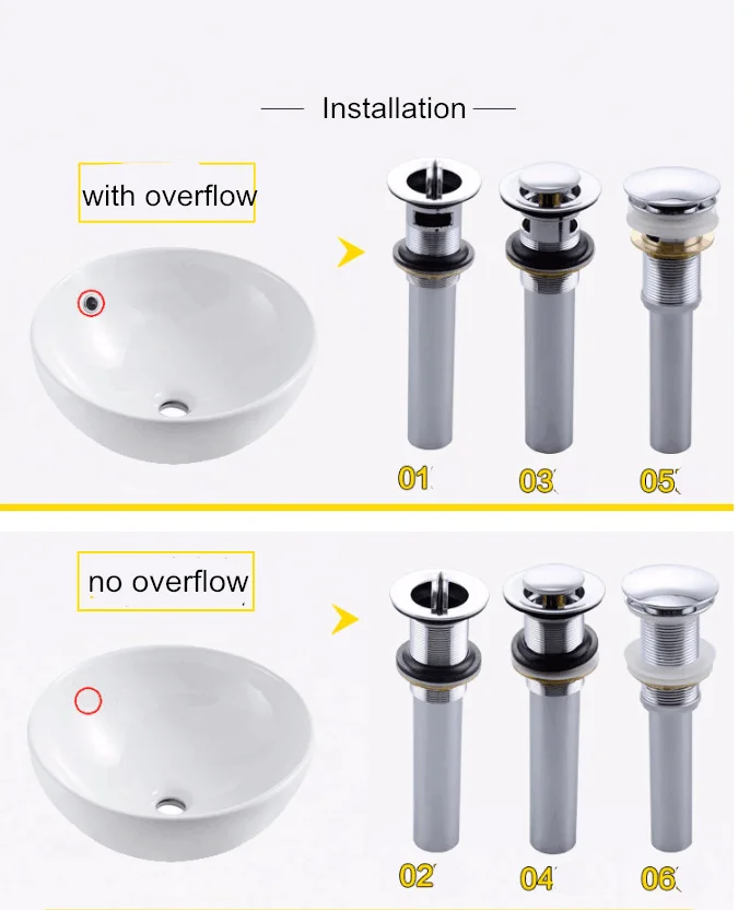 Bathroom Push down Pop up Waste Sink Basin Drain by Hongdec