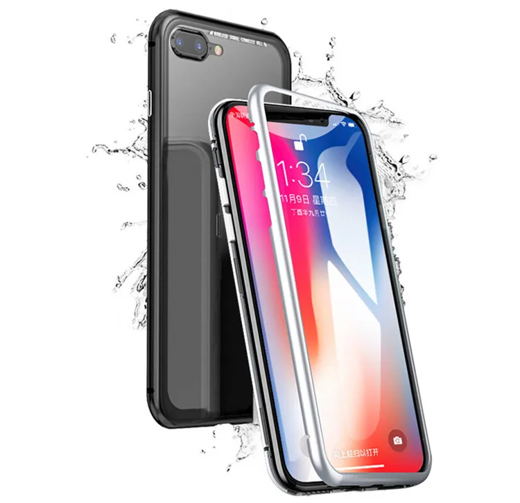 Tempered Glass Back Cover Magnetic Case For Iphone X Case - Buy Back ...