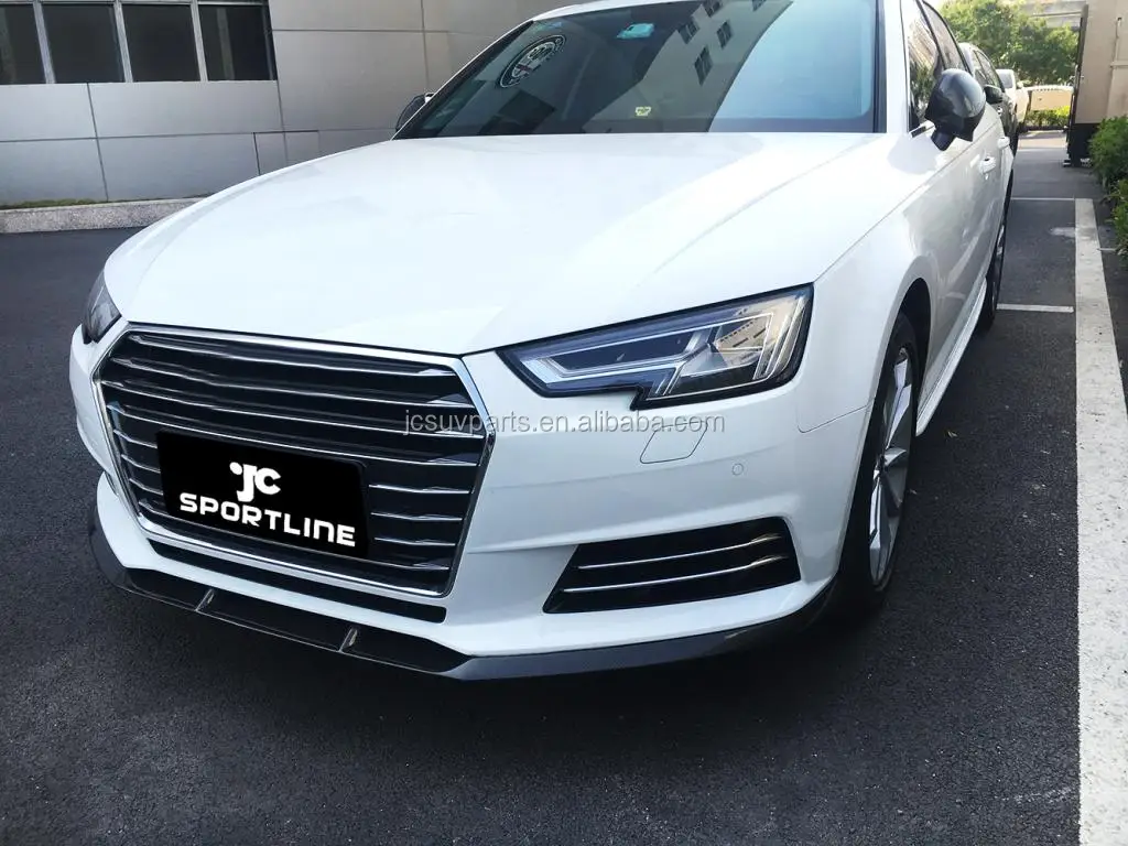 A4 Carbon Fiber Front Lip Spoiler For Audi A4 B9 Sedan 4-door 2017-2018 ...