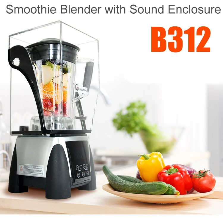 2L Touchpad Commercial Smoothie Blender with Sound-Proofing Cover
