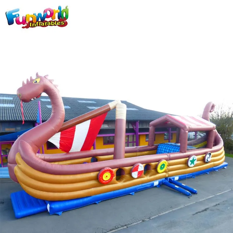 Viking Pirate Boat Inflatable Obstacle Bouncer - Fun & Durable