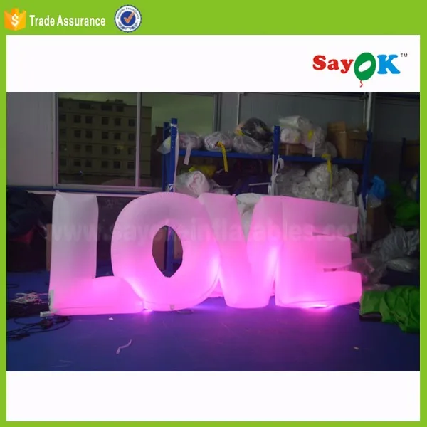 3m L*1.5m H Inflatable Decoration LED Inflatable LOVE Alphabet