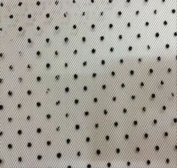 Stock Polka Dot Fabric Polyester Flocking Tulle For Lady Shirt Dress ...