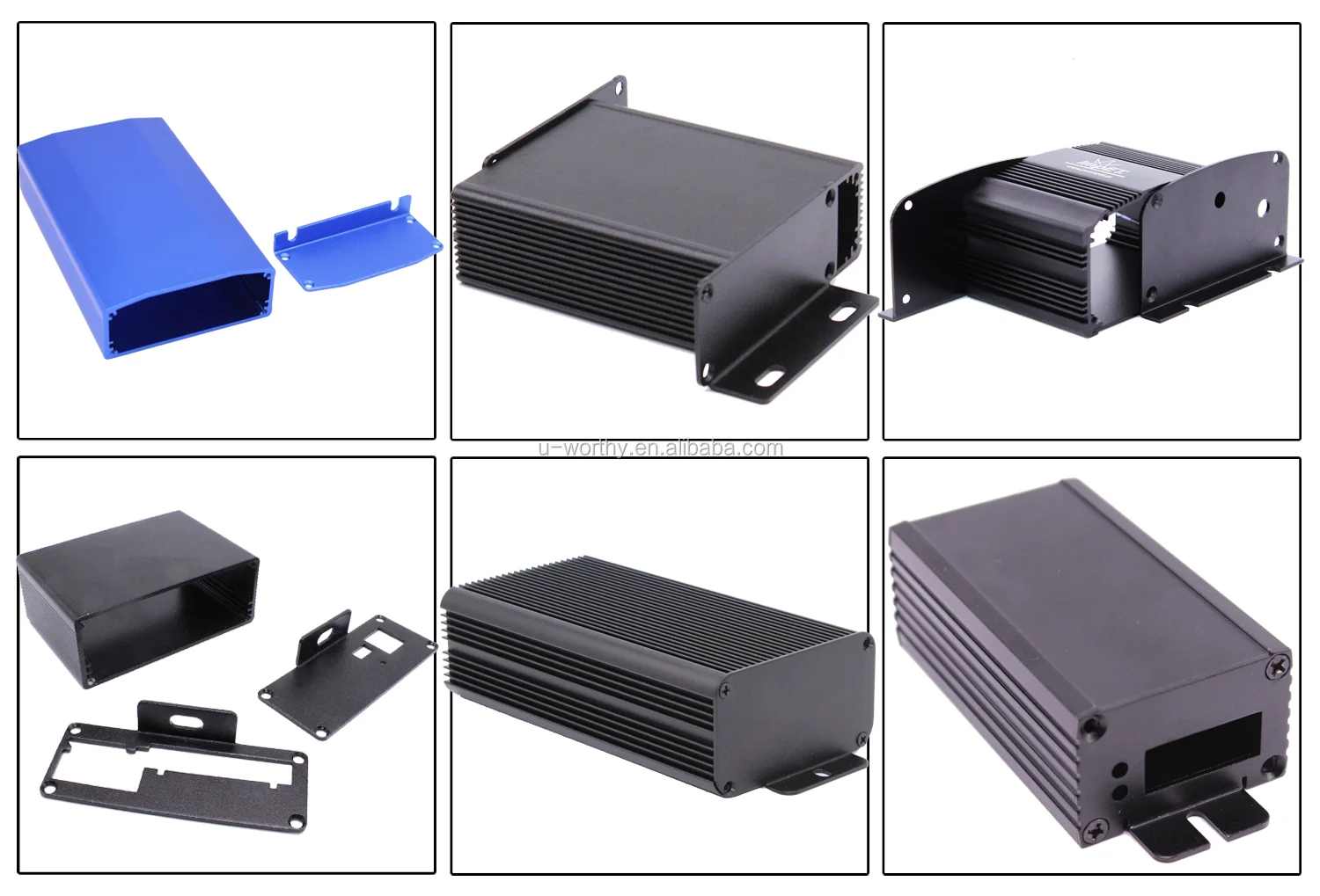 Black Anodized 6063 Alloy Extruded Aluminum Electronic Case,Custom ...