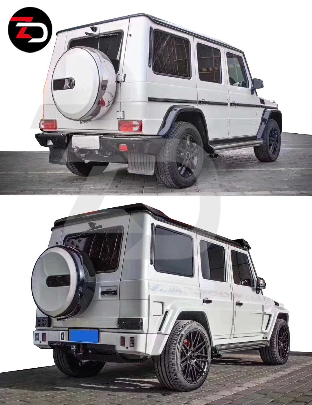 B Style Body Kit Bumper Door Plank Fender Flares for G Class W463 2009 ...