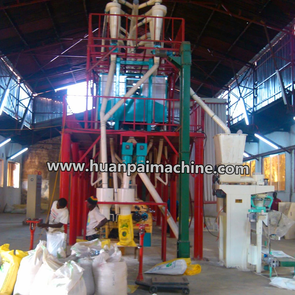 Complete Line of 50T Ugali/fufu Flour Processing Machine Maize Milling ...