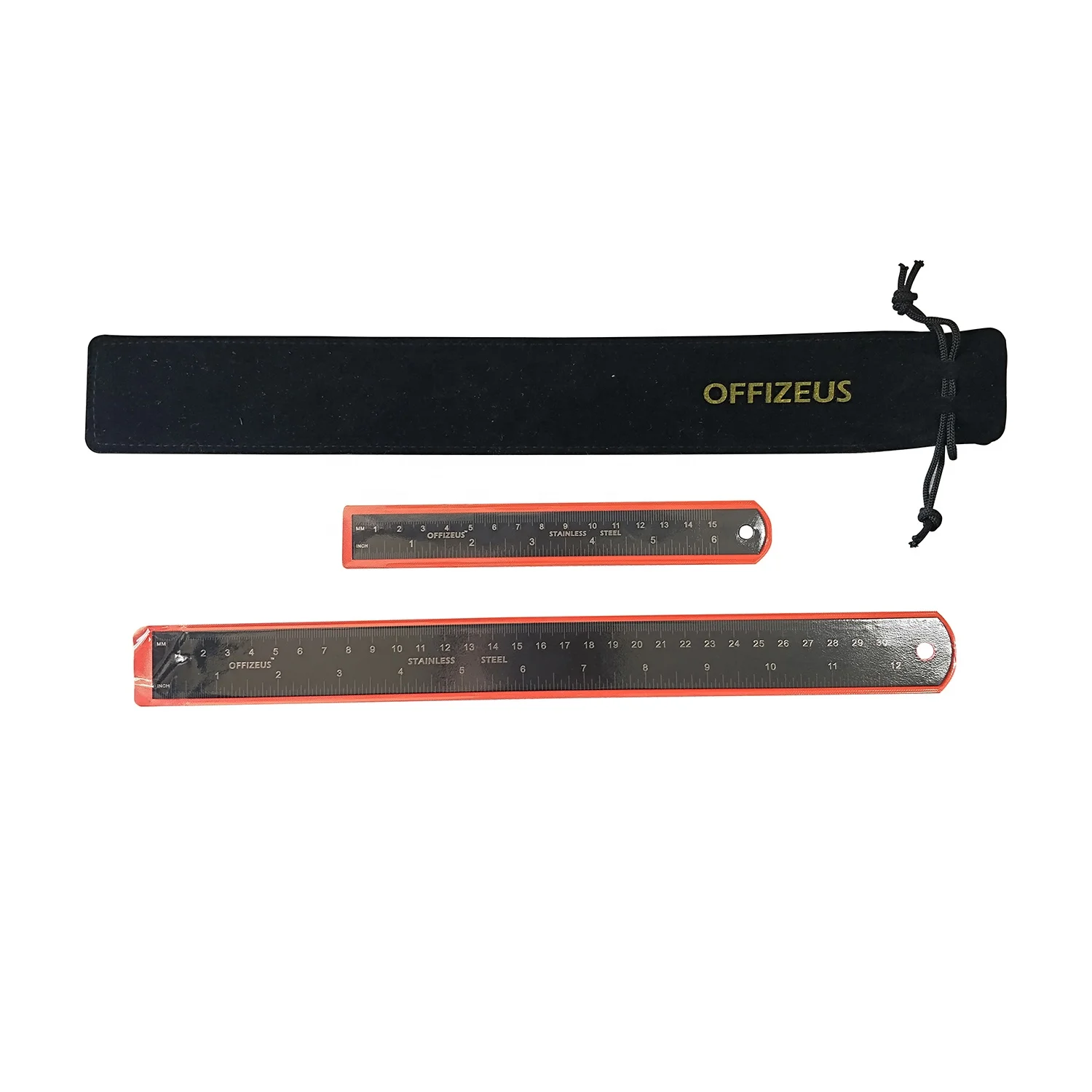 12inch Straight Laser Etched Black Stainless Steel Metal Ruler - Buy ...