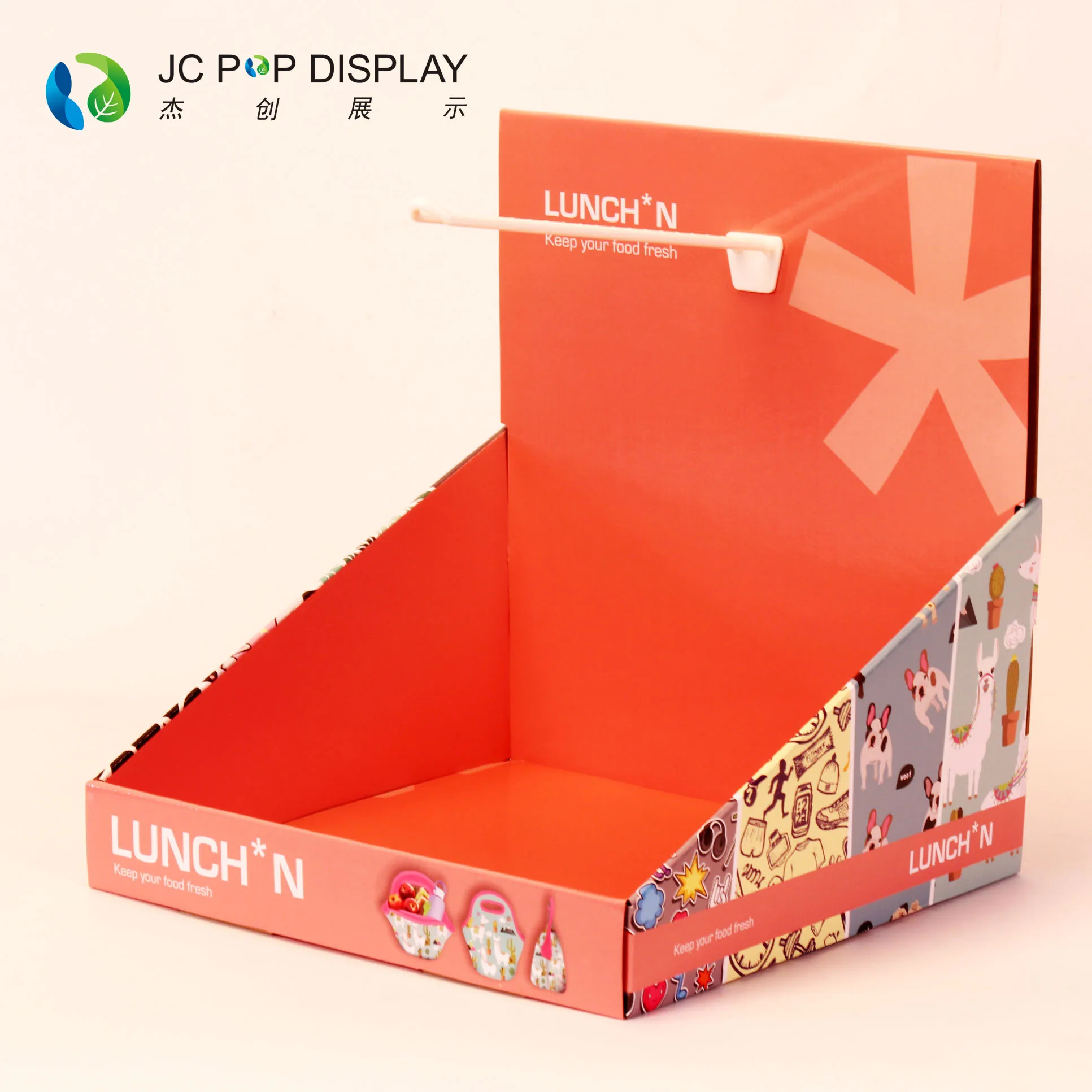 Cardboard Small Counter Sample Display Hooks Box Cardboard Countertop ...