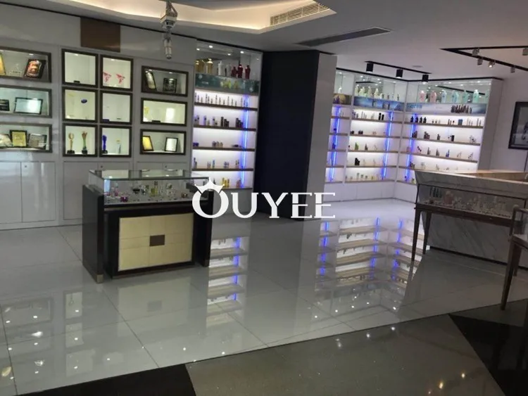 Luxury Wooden Perfume Display Stand Perfume Shop Display Stand Glass ...