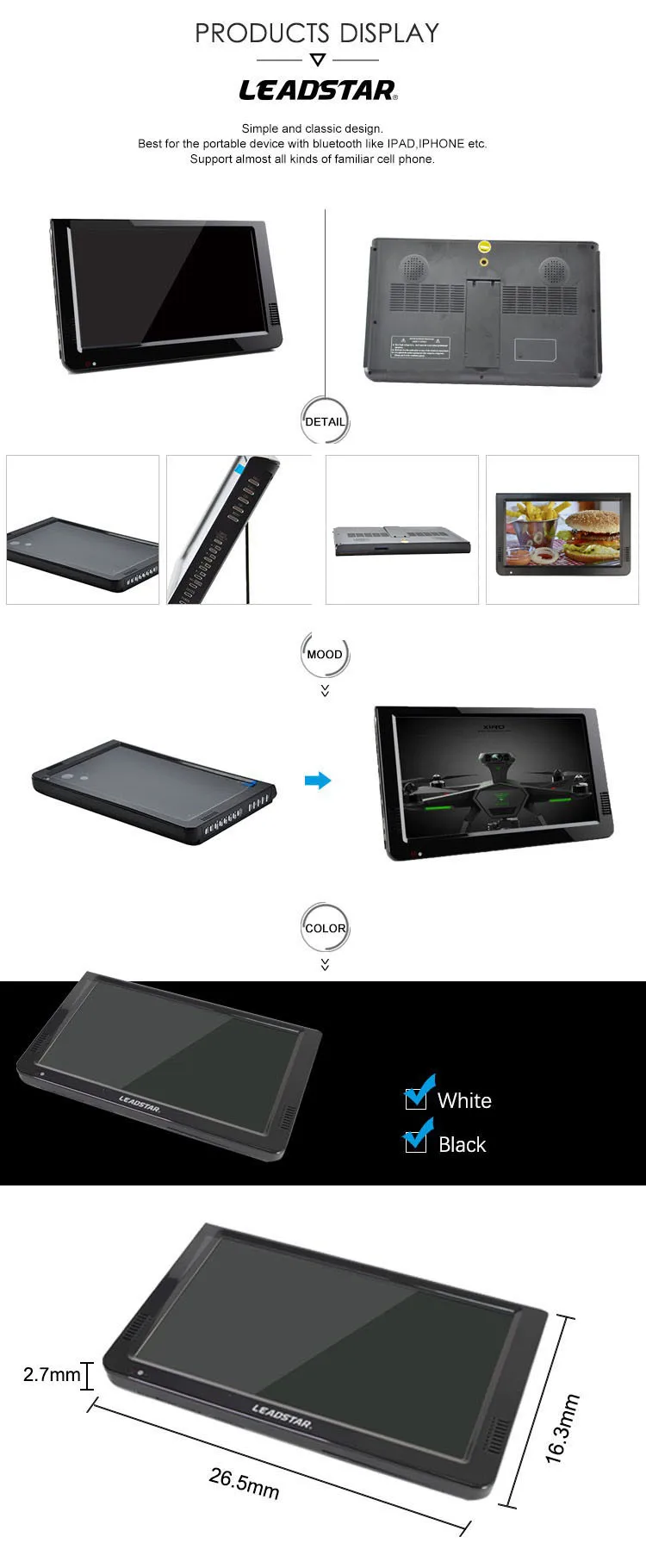 Leadstar New 10 Inch Portable Digital Tv With Tuner Support Usb 1080p ...