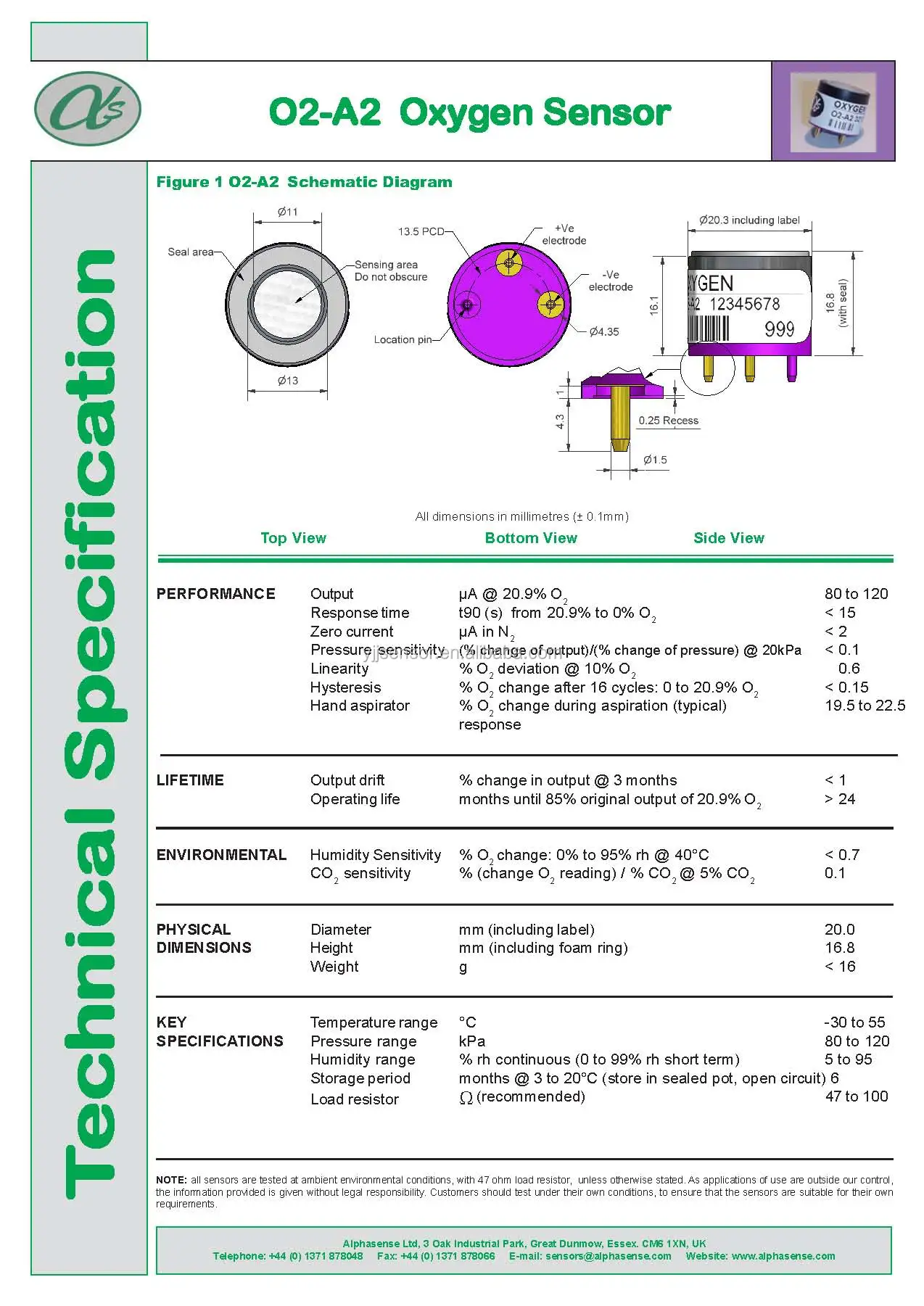 High Quality Gas Oxygen Sensor O2-a2 List Of Integrated Circuits Sensor ...