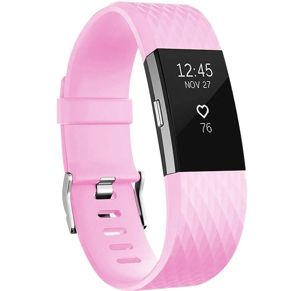 For Fitbit Charge 2 Bands,Breathable Silicone Replacement Bands For ...