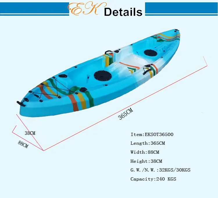 Retomolded Plastic Fishing Kayak for Two Person - EK