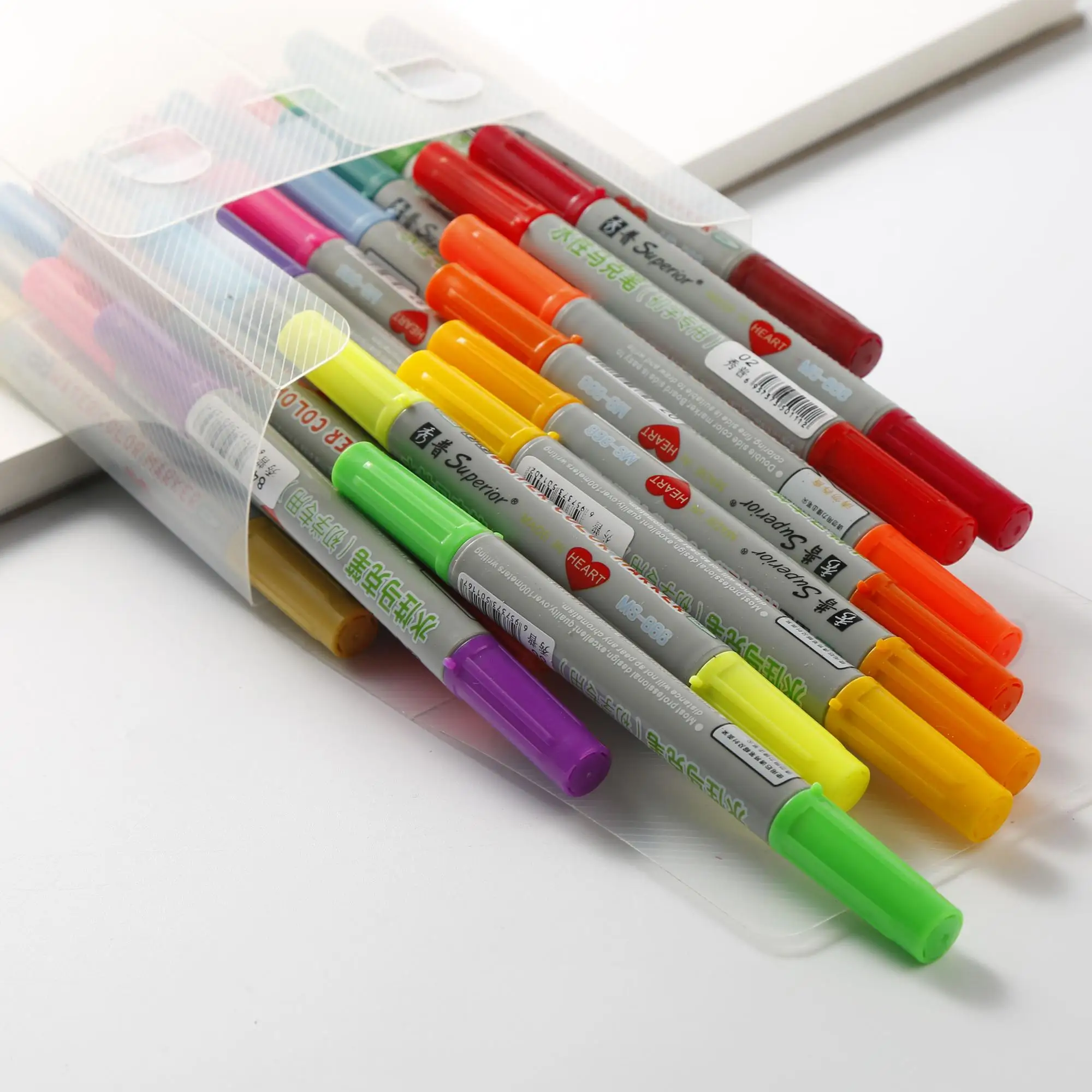 Superior Water Based Drawing Marker Pen Double Head Tip 12/24/36 Colors ...