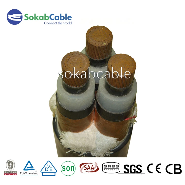 No.0323- Medium Voltage 3 Core Xlpe 11kv Swa Armoured 300mm2 Power Xlpe ...