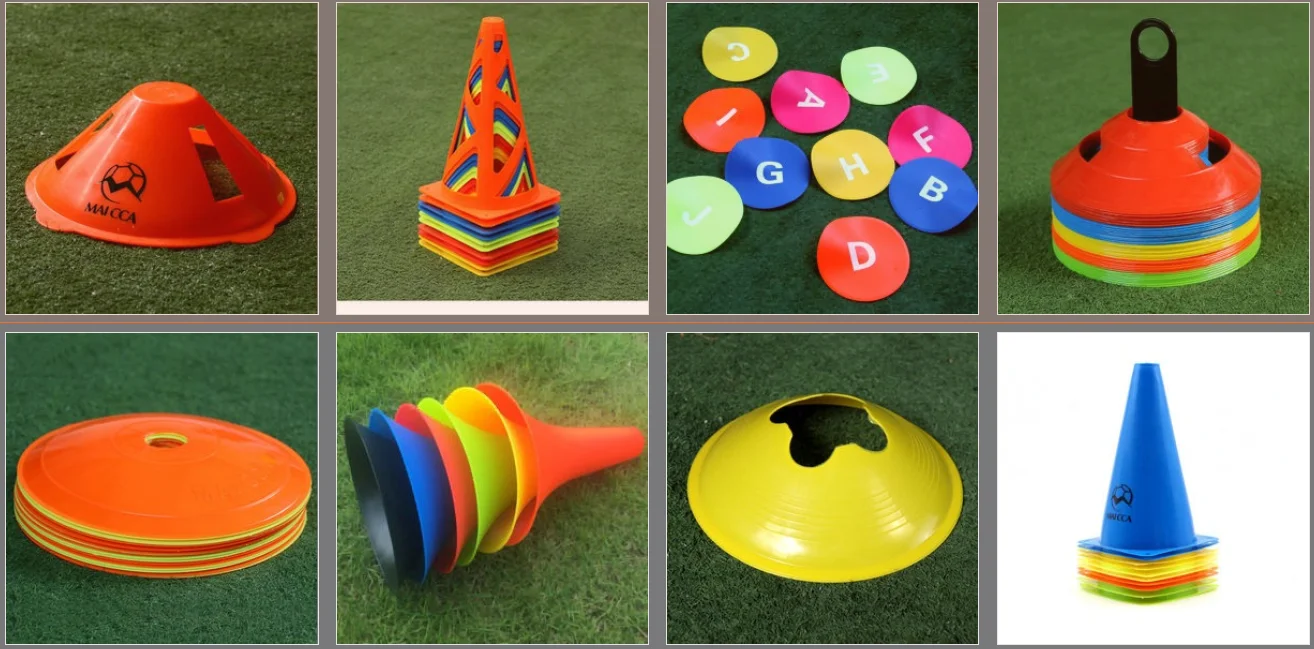 Multi Color Indoor/Outdoor Agility Cones Sports Soccer Flexible Cone ...