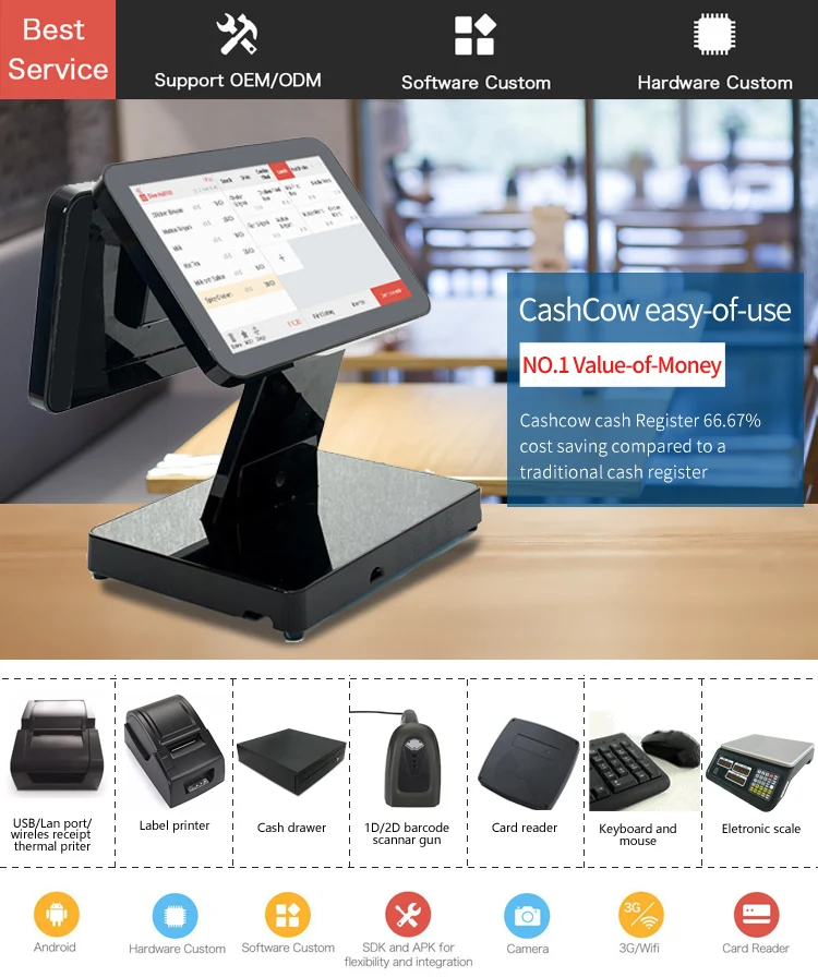 CashCow New Model Android System Compact Pos Terminal for Store ...