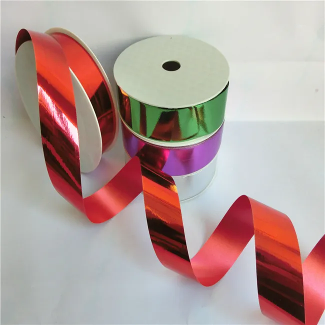 Manufacture Metallic Plastic Pp Ribbon Rolls - Buy Plastic Metallic ...