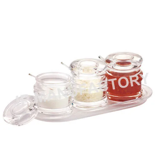 Bar Table Caddy Acrylic Condiment Caddy Set Shaker Cruet Jar Plastic ...