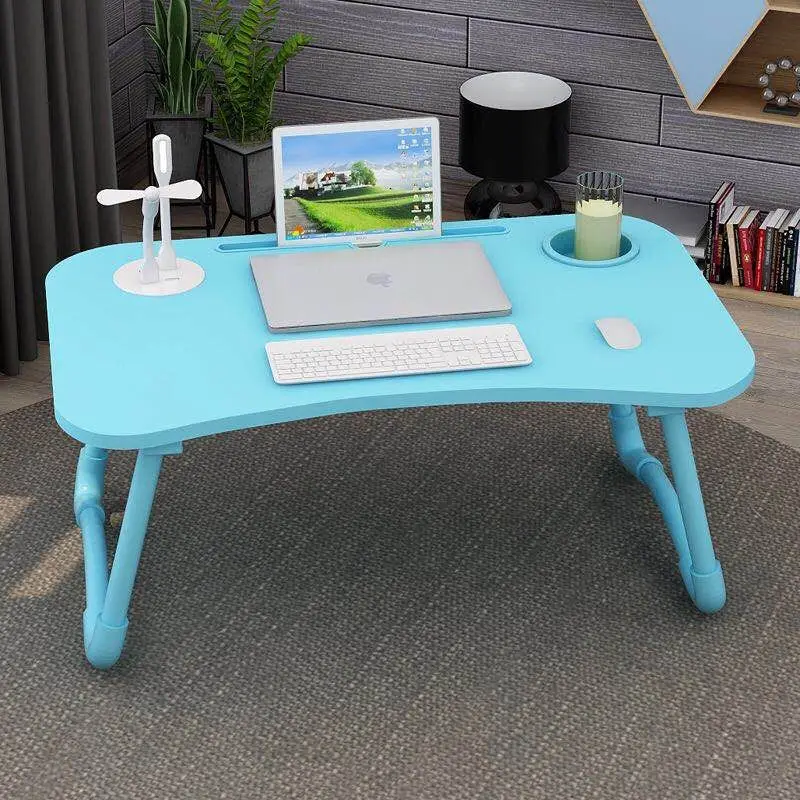 Wood Folding Mini Computer Desk With Usb Port Free Lamp And Fan - Buy ...