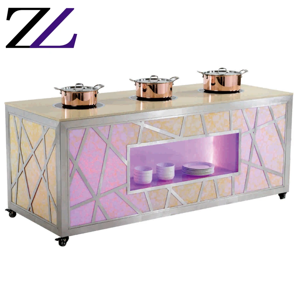 Buffet on Wheels - Movable LED Food Warmer & Induction Stoves