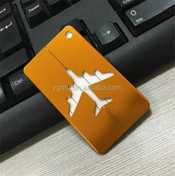Aluminum Luggage Tag Travel Boarding Aircraft Plane Shape Suitcase Tag ...