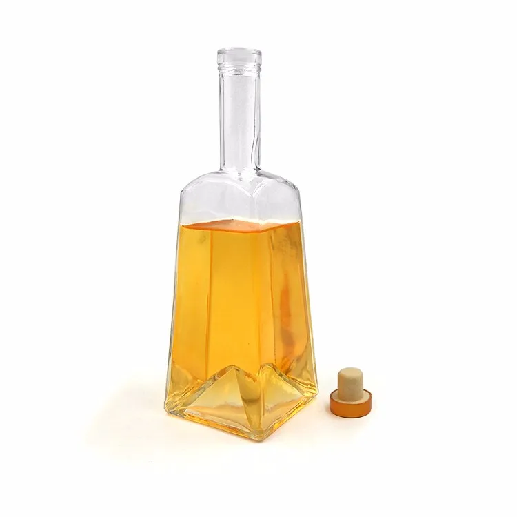 Unique Design 750ml Transparent Glass Pyramid Liquor Bottle - Buy ...