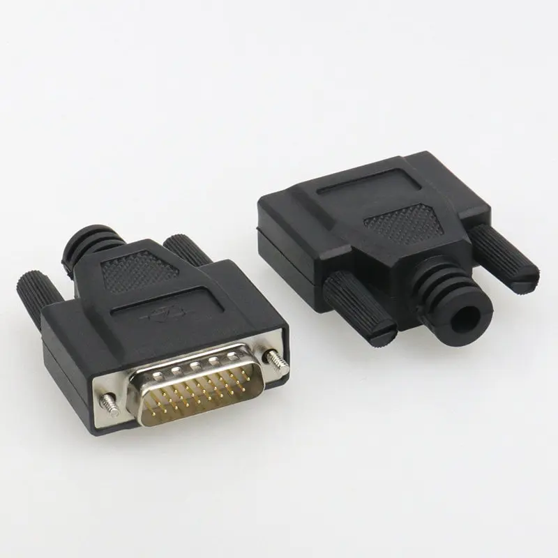 DB26 Male Female Connector - Galvanized Silver Metal Shell