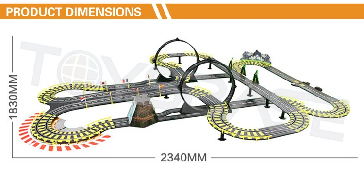 Big Size Large Scale Electric Slot Car Racing Track Set 1/32 Slot Cars ...