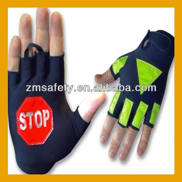 Police Security School Crossing Guard Traffic Safety Reflective Gloves ...
