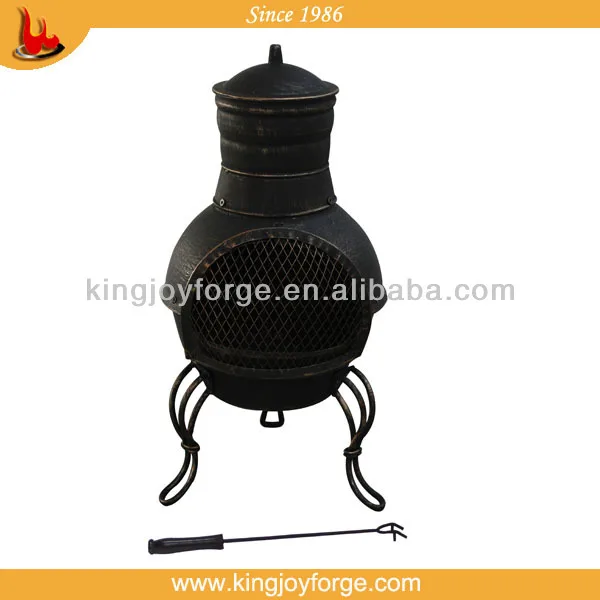Outdoor Mini Cast Iron Chiminea by Kingjoy - Easy Setup