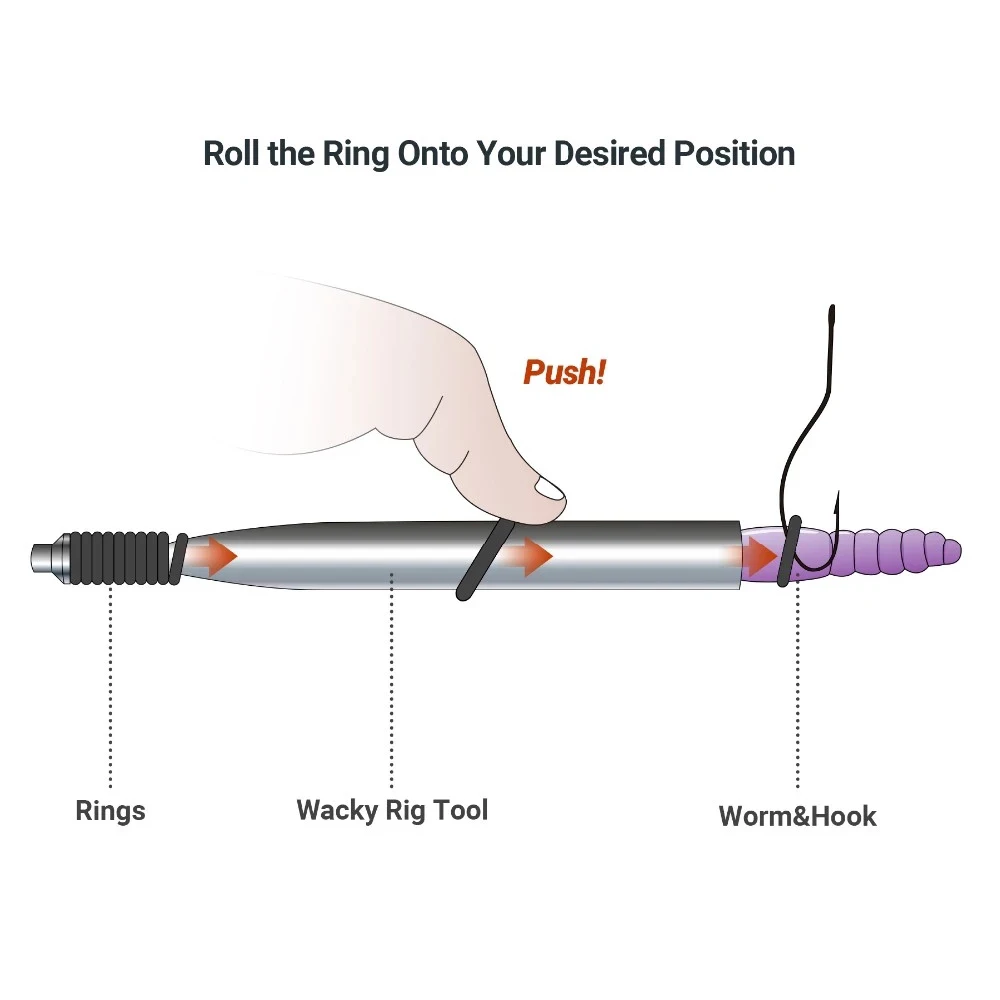 Caliber 13MM Big Sizewacky Rig Tool and O Rings for Fishing