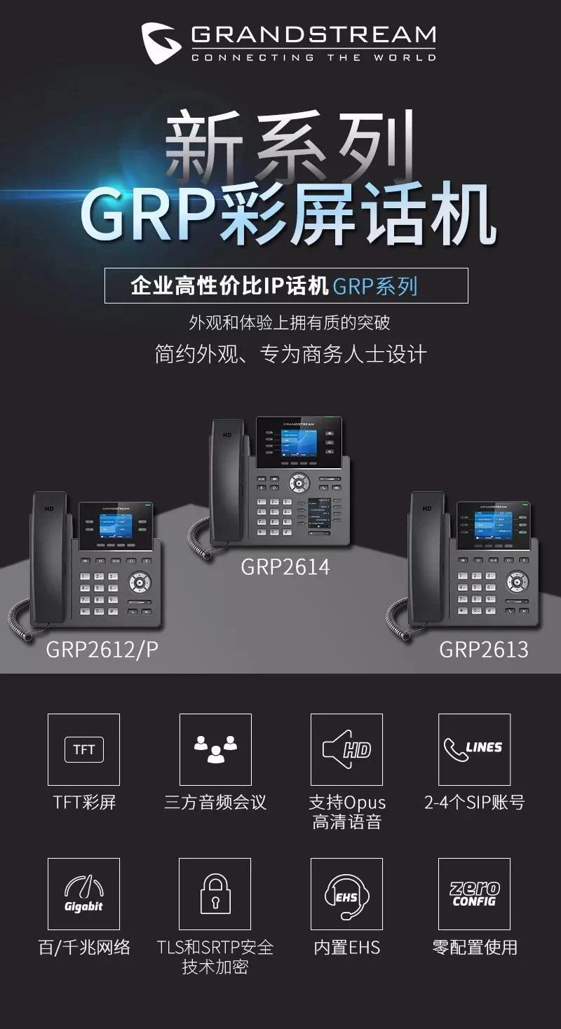 Grandstream Grp2614 With Poe Ehs Dual Gigabit Port - Buy Color Screen ...