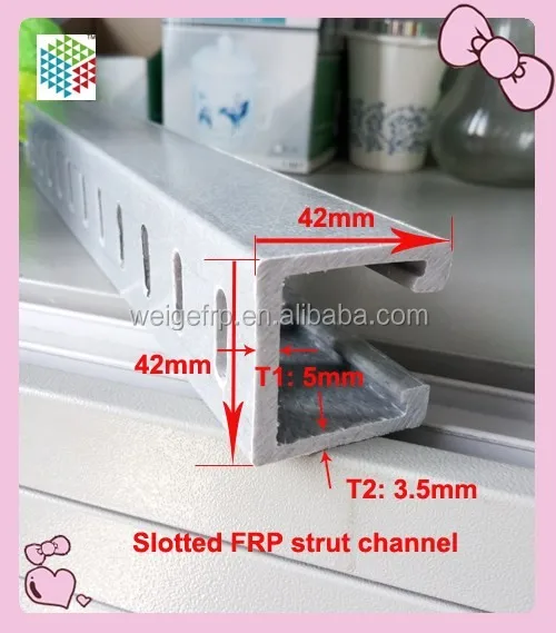 High Strength Slotted Fiberglass Unistrut Channel - Buy Fiberglass ...