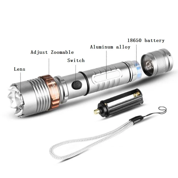 China Supply Led Flashlight Torch,1000lm Rechargeable Tactical Zoomable ...