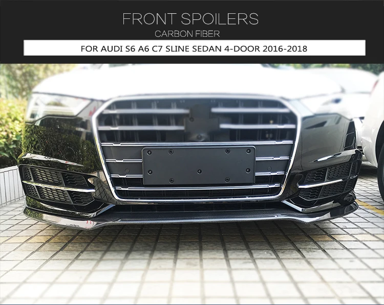 A6 S6 Carbon Fiber Front Lip Spoiler for Audi S6 A6 C7 SLINE Sedan 4 ...