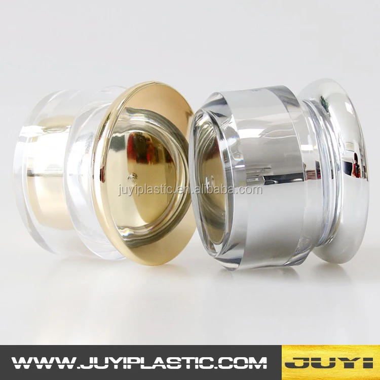 Luxury Acrylic Double Wall Round Plastic Cosmetics Face Cream Jar Empty ...