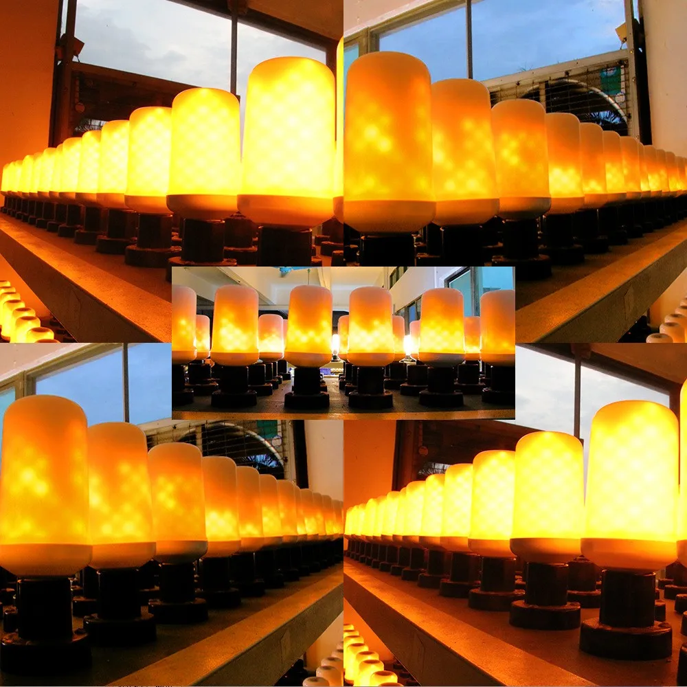 Led Flame Effect Fire Light Bulbs 7w E27 E26 Warm Yellow Live Flame ...