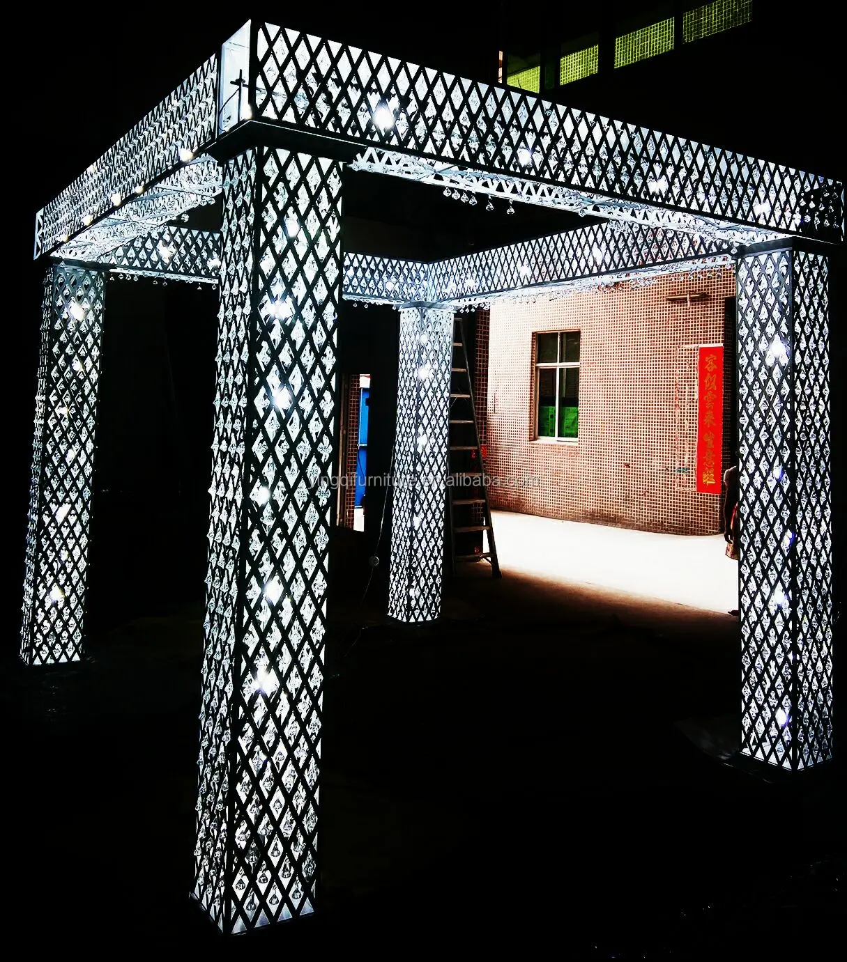 Wedding Decorative Crystal Lighted Mandap with LED Light