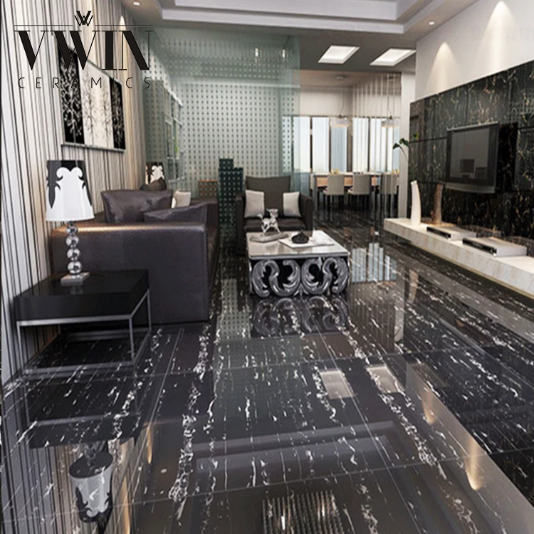 First Choice Glazed Polished Porcelain Floor Absolute Black Gelaxi ...
