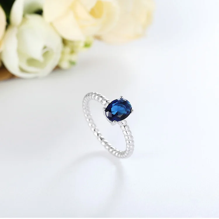 Wholesale Couple Neelam Stone Jewelry Fashion 925 Silver Ring With Blue ...