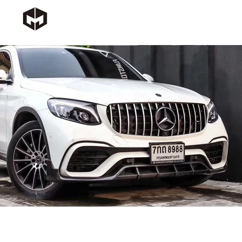 Topcar Carbon Fiber Front Bumper Spoiler Lip for Mercedes GLC43 GLC63 AMG