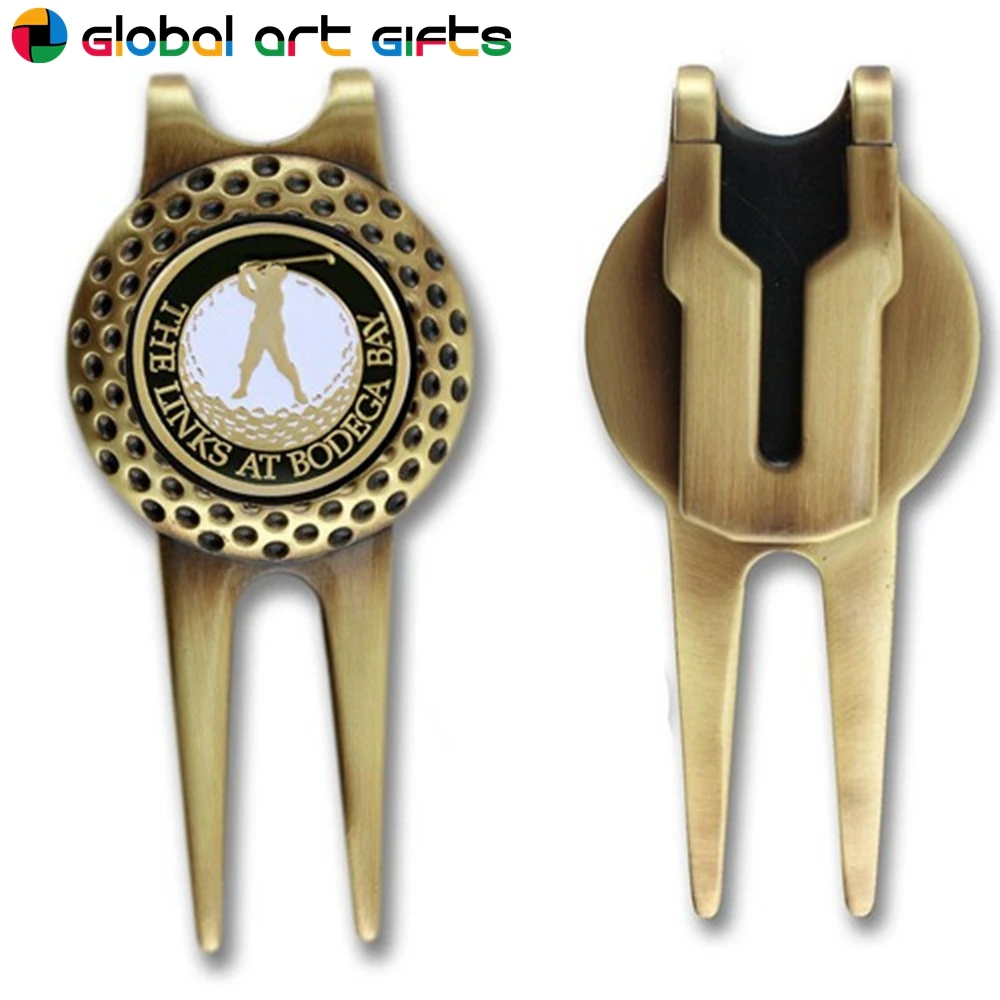 New Design Metal Antique Golf Divot Tool Fork Accessories With Printed ...